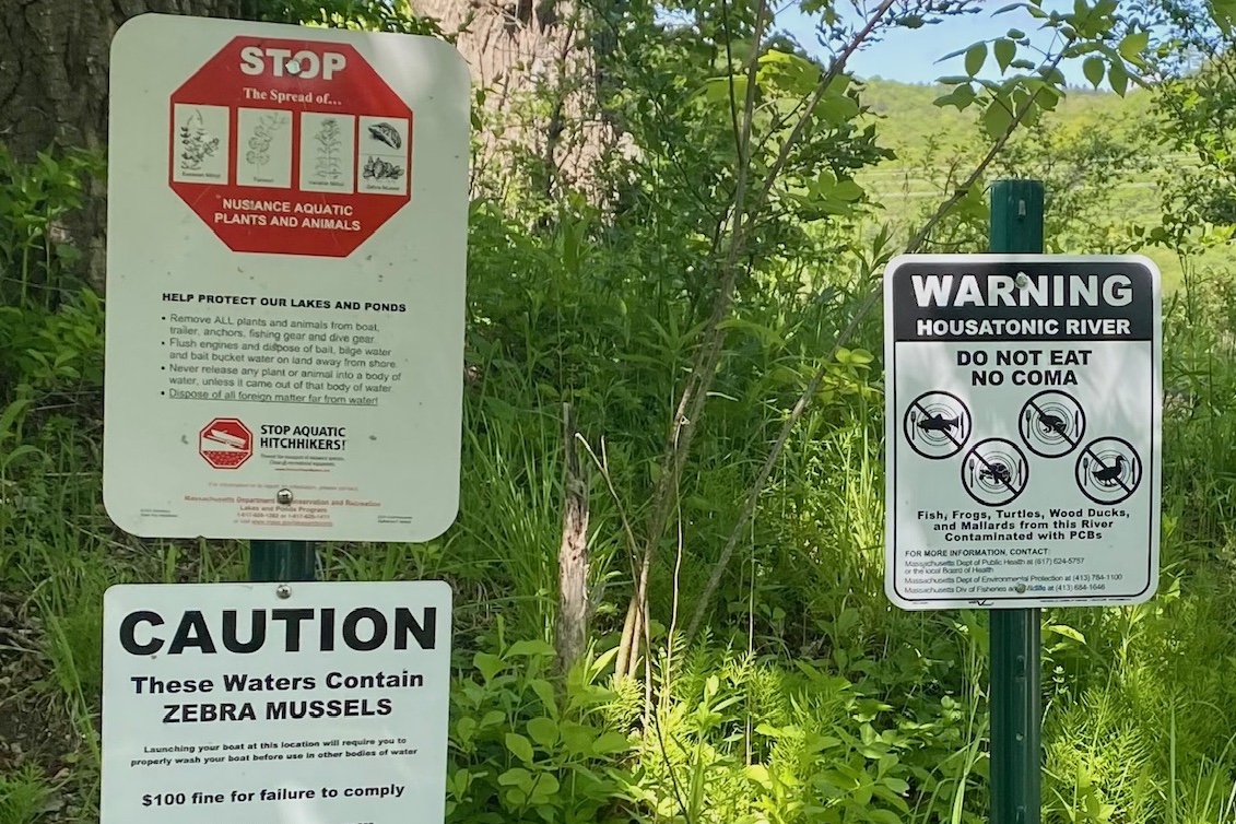 PCB Signage along the Housatonic in Lee - The Berkshire Edge